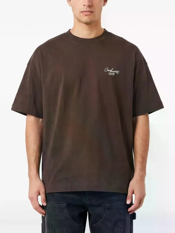 Carhartt Work In Progress Signature Script Logo-embroidered T-shirt - Brown