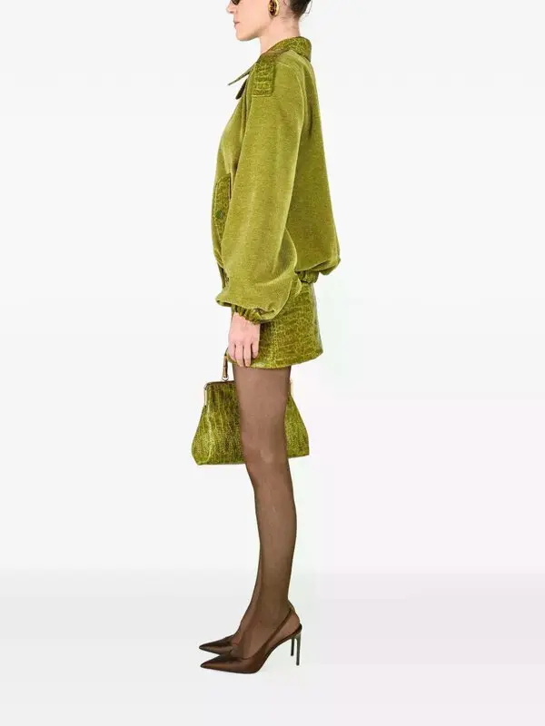 ROWEN ROSE Corduroy Croc-effect Bomber Jacket