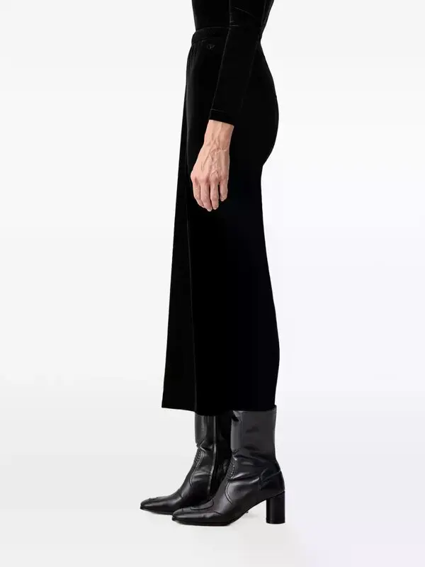 Vetements Velvet-effect Logo-embroidered Midi Skirt