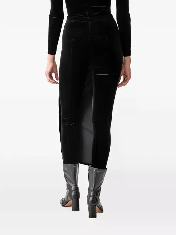 Vetements Velvet-effect Logo-embroidered Midi Skirt