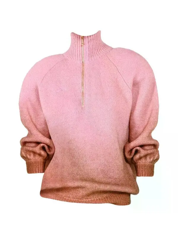 ROWEN ROSE Degradé Zip-fastening Sweater - Pink