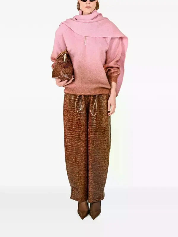 ROWEN ROSE Degradé Zip-fastening Sweater - Pink