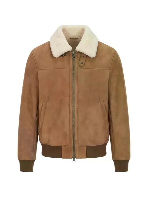 STEWART Sean Shearling-collar Leather Jacket