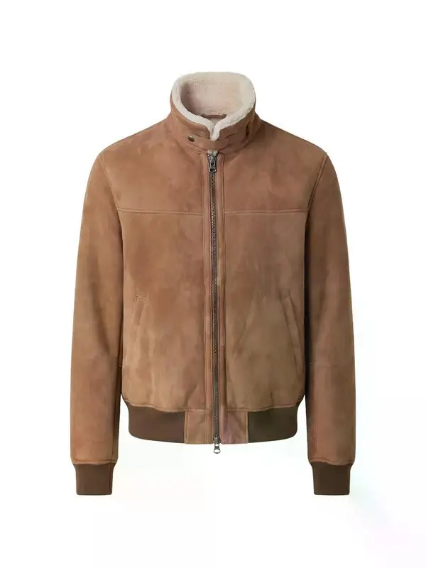 STEWART Sean Shearling-collar Leather Jacket