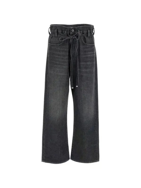 Ag Paperbag-waist Tie-fastening Jeans - Grey