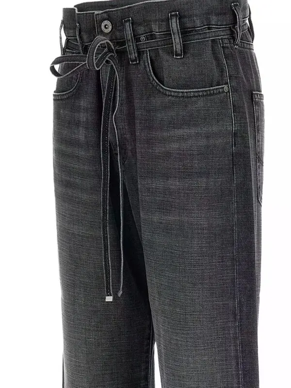 Ag Paperbag-waist Tie-fastening Jeans - Grey