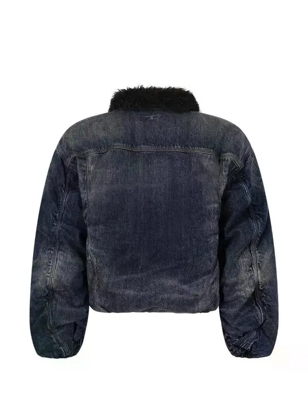 DIESEL® D-curly-fsj1 Faded-effect Ruched-detail Jacket - Blue