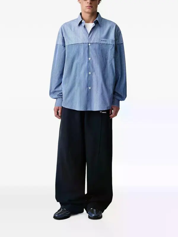 Vetements Logo-embroidered Track Pants - Blue