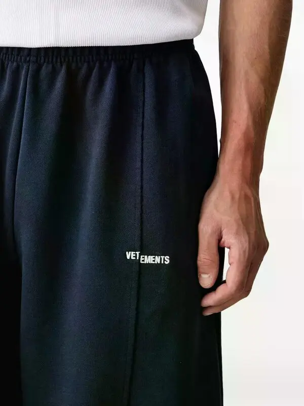 Vetements Logo-embroidered Track Pants - Blue