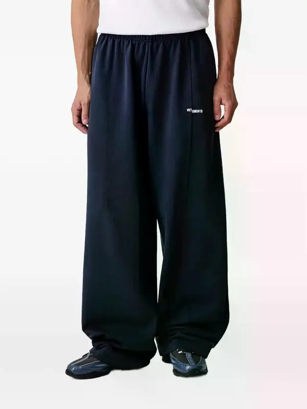 Vetements Logo-embroidered Track Pants - Blue