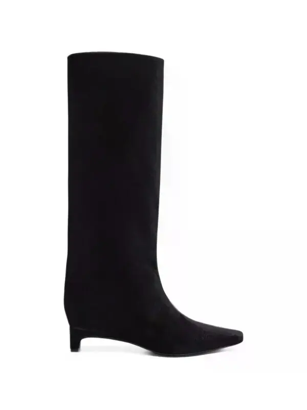 Loulou De Saison Naomi Kitten-heel Velvet Boots - Black