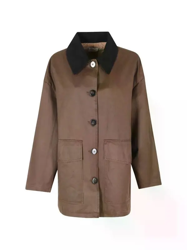 ALYSI Corduroy-collar Storm-flap Jacket