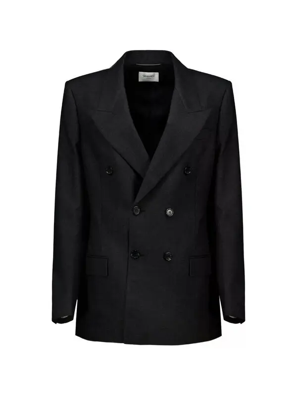 Saint Laurent Double-breasted Oversize Virgin Wool Blazer