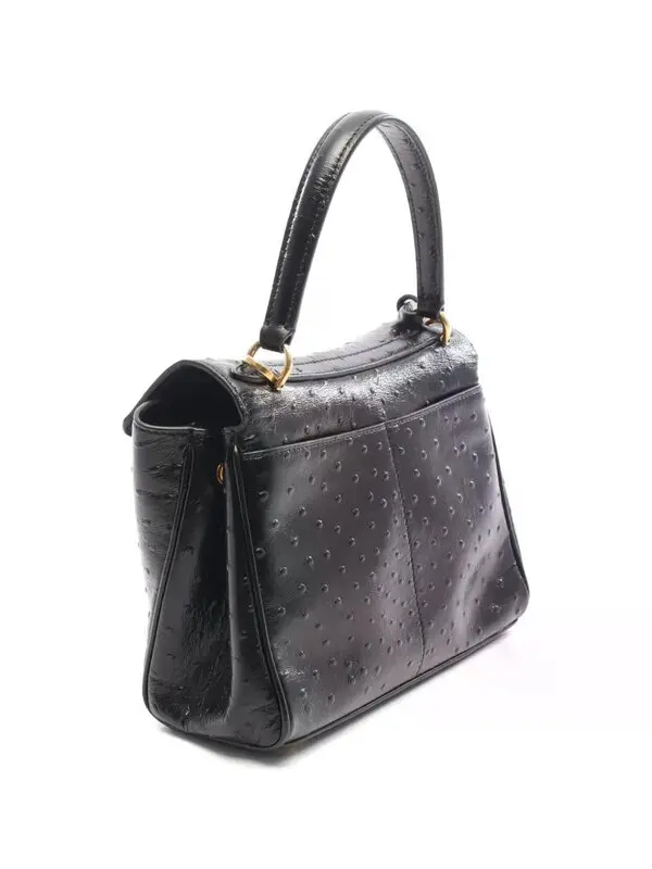 Balenciaga 2010s Rodeo Ostrich-embossed Handbag