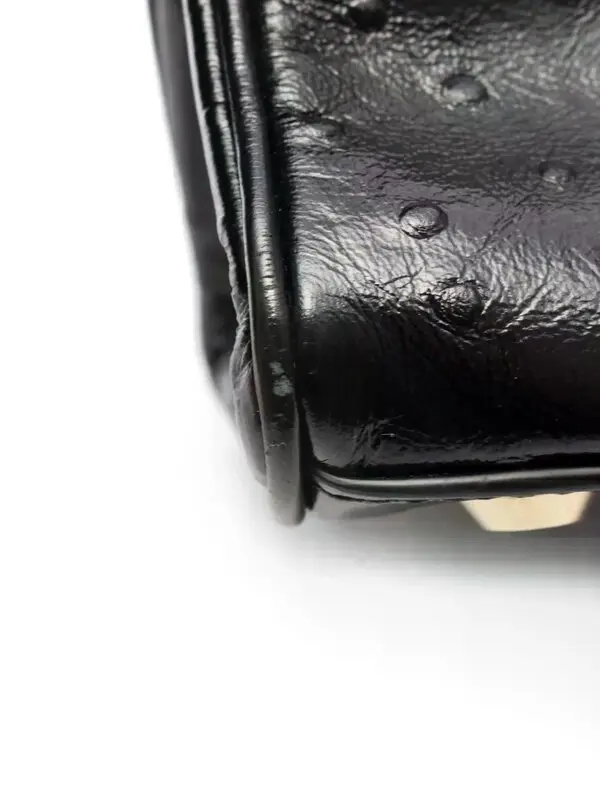 Balenciaga 2010s Rodeo Ostrich-embossed Handbag