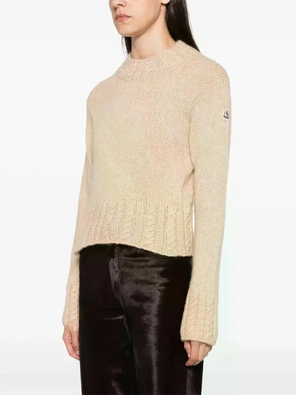 Moncler Logo-patch Cable-knit Sweater