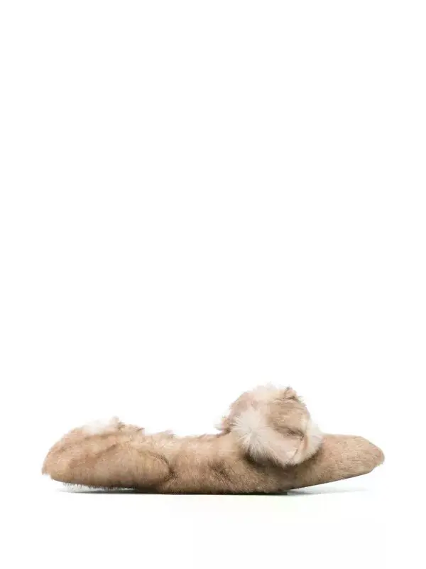 Zimmermann Lamb-shearling Ballet Flats - Neutrals