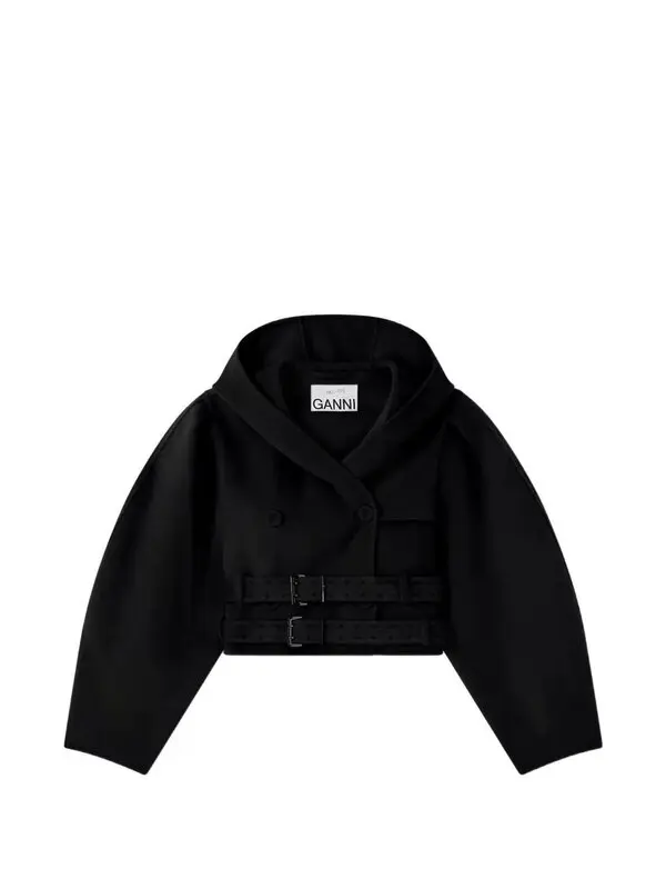 GANNI Jacket In Double-faced Wool