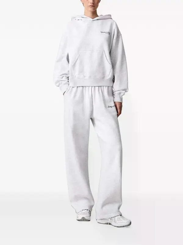 Sporty & Rich Logo-print Cotton Hoodie - Grey