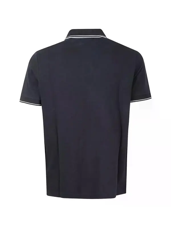 Stone Island 2200010 Organic Cotton Piqué With Stretch Slim-fit Short-sleeve Polo With Compass Patch - Blue