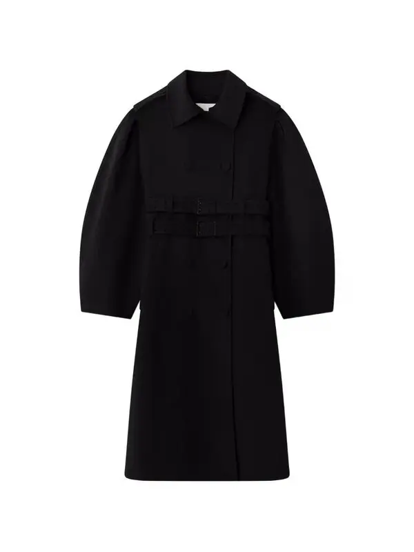 GANNI Coat In Double-faced Wool - Black