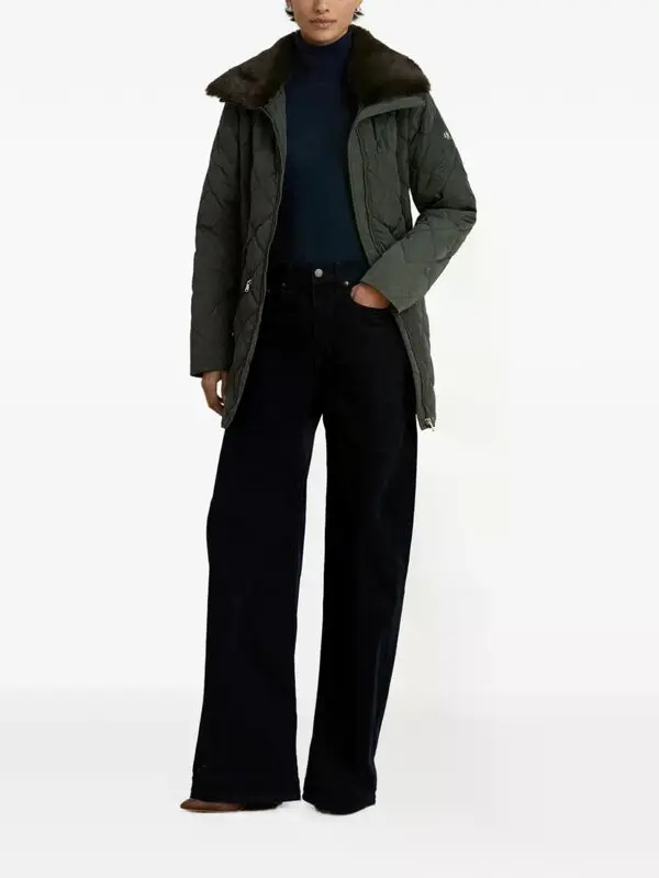 Ralph Lauren Quilted Belted Coat - Green