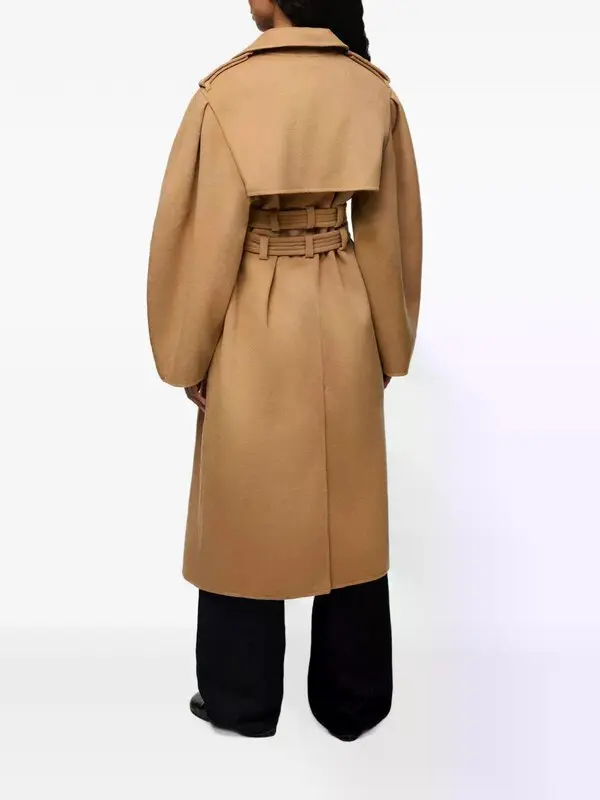 GANNI Coat In Wool Cashmere - Neutrals