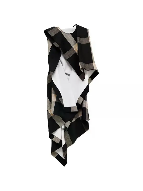 Loewe Check-pattern Draped Dress