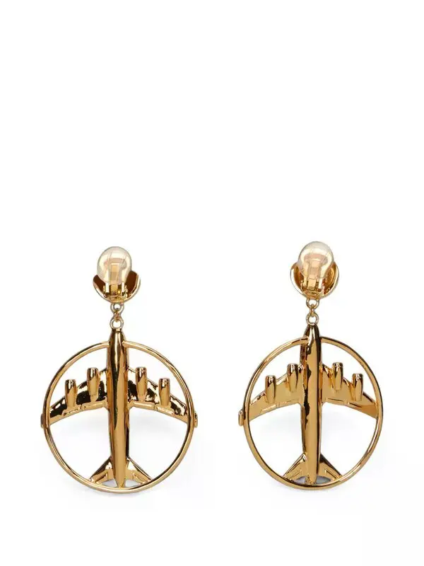 Moschino Airplane-motif Drop Clip-on Earrings