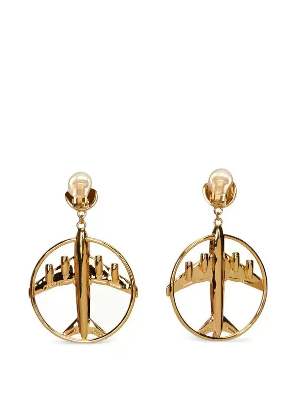 Moschino Airplane-motif Drop Clip-on Earrings