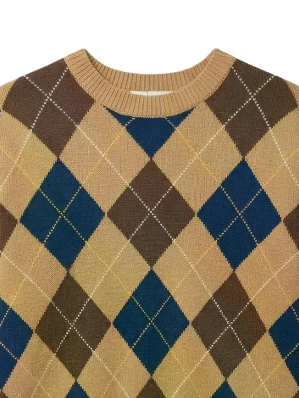 DUNST Argyle-intarsia Sweater - Neutrals