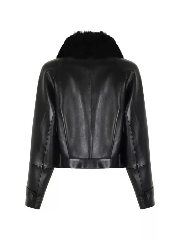 ISABELLE BLANCHE Faux-fur-collar Belted Bomber Jacket