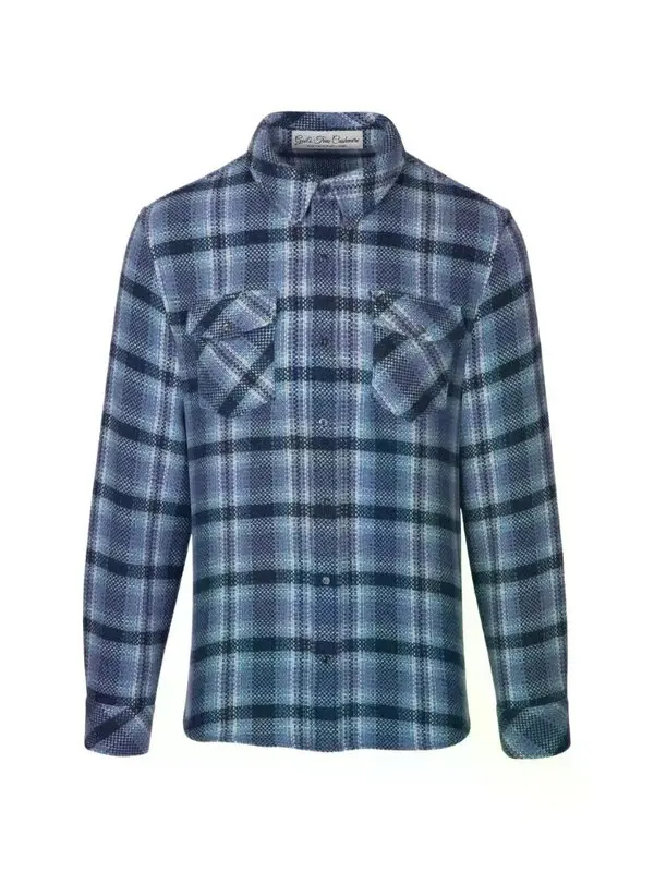 GOD'S TRUE CASHMERE Check-pattern Cashmere Shirt - Blue