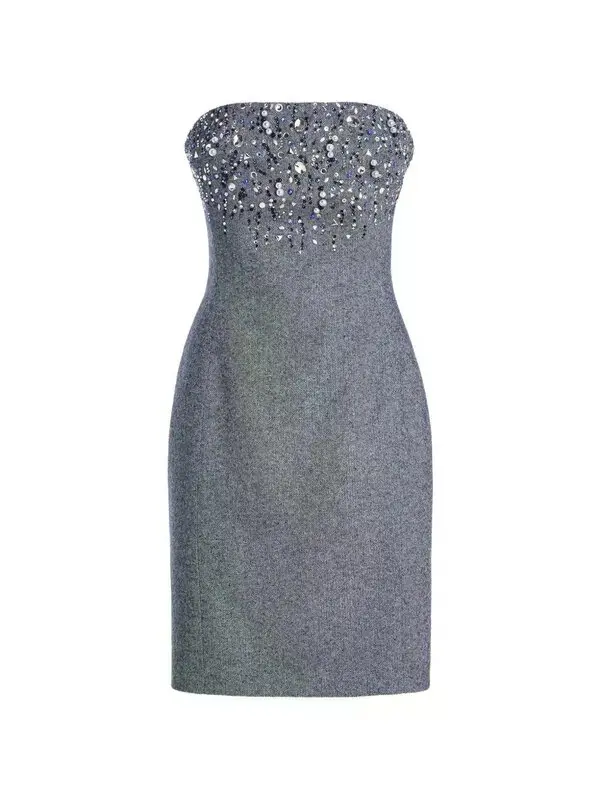 GENNY Crystal-embellished Strapless Mini Dress