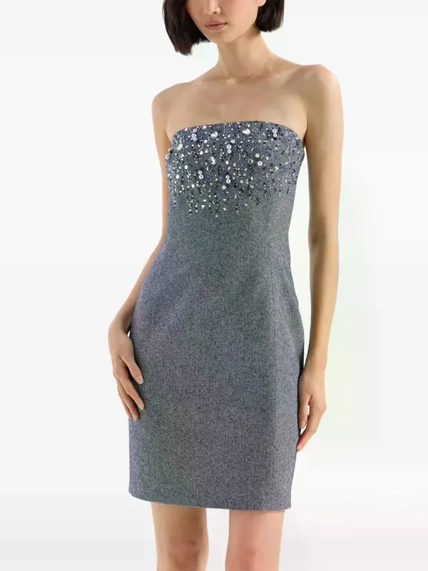 GENNY Crystal-embellished Strapless Mini Dress
