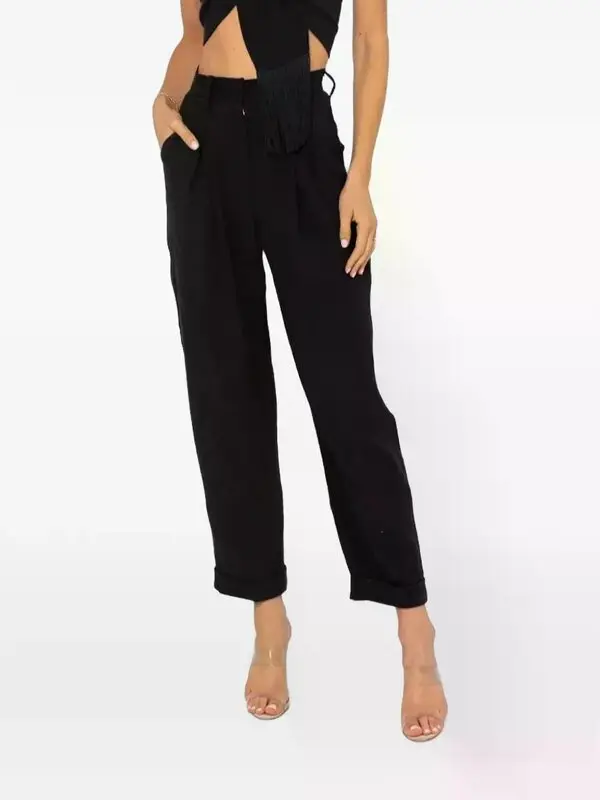 JBQ Kai Pleated High-waisted Trousers - Black