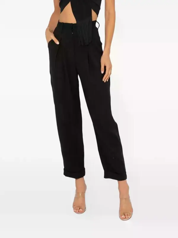 JBQ Kai Pleated High-waisted Trousers - Black