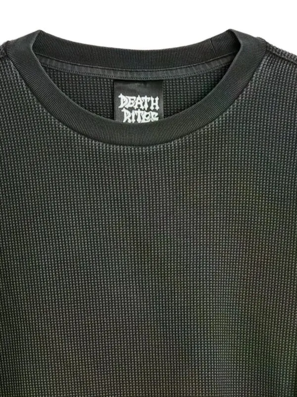 DEATH RITES Waffle-knit Logo-print T-shirt
