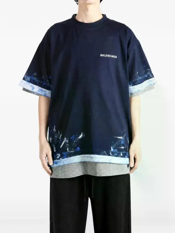 Balenciaga Layered Paint-splatter T-shirt