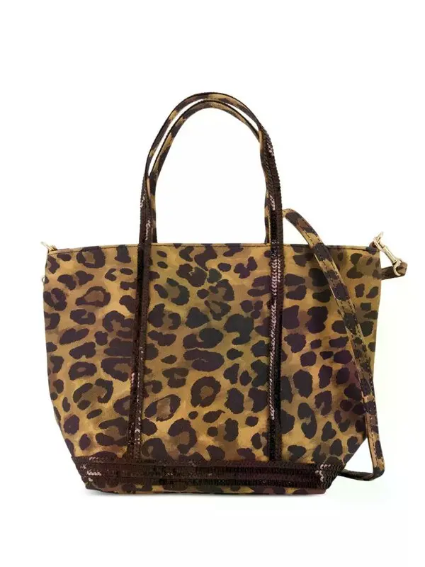 Vanessa Bruno Small Cabas Leopard-print Sequin-embellished Tote Bag - Brown