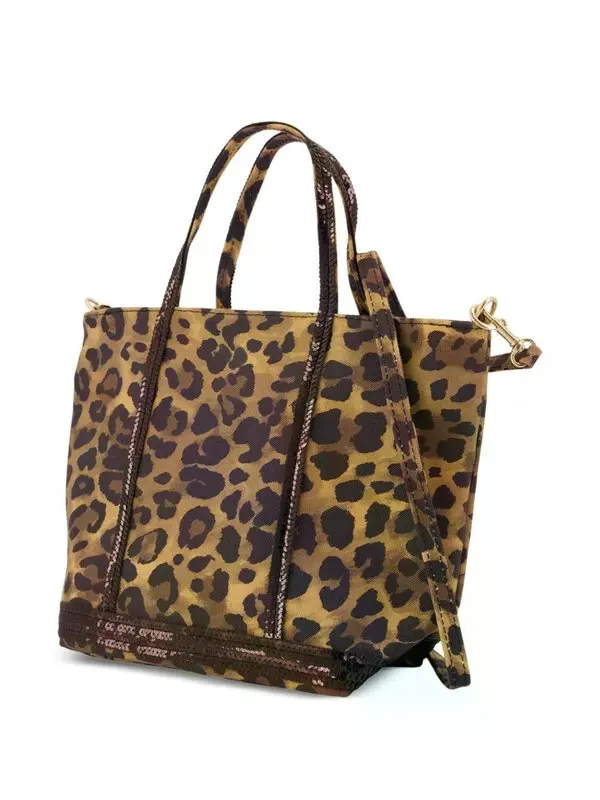 Vanessa Bruno Small Cabas Leopard-print Sequin-embellished Tote Bag - Brown