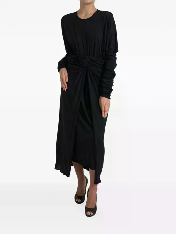 Dolce & Gabbana Rose-detail Long-sleeve Midi Dress