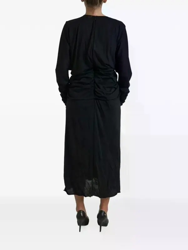 Dolce & Gabbana Rose-detail Long-sleeve Midi Dress