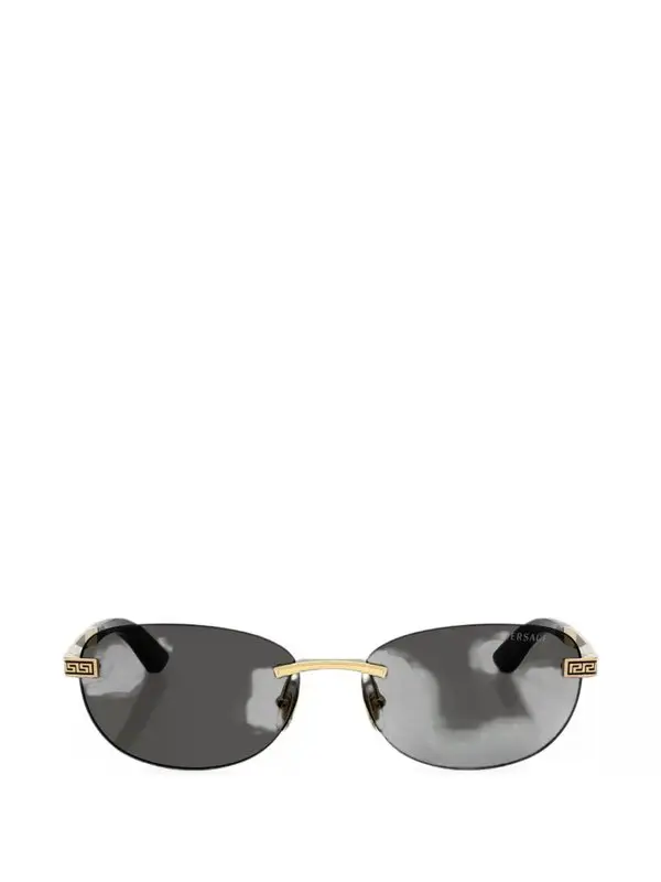 Versace Greca-pattern Rimless Sunglasses - Gold