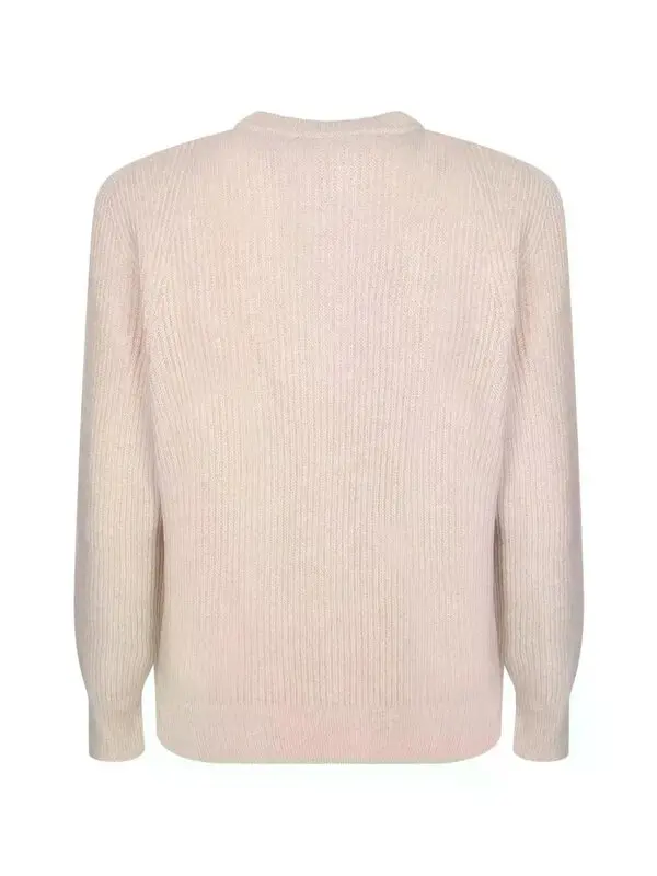AMARANTO Ribbed-knit Henley Sweater