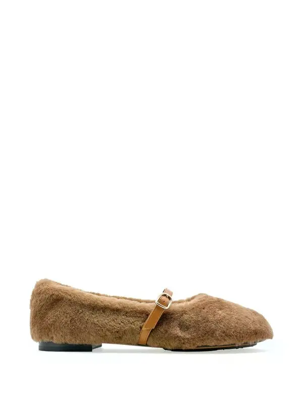 LOTTUSSE Randa Shearling Ballet Flats