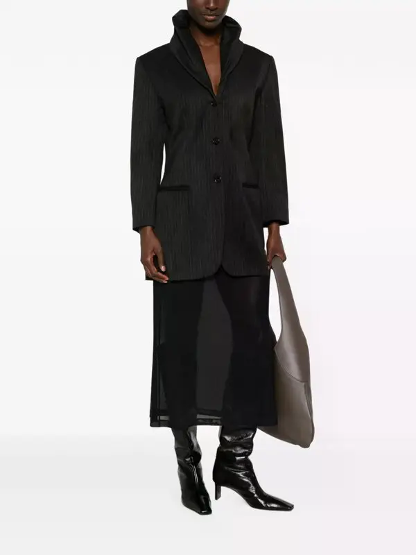ROMEO GIGLI 1990s Pinstripe Shawl-collar Coat