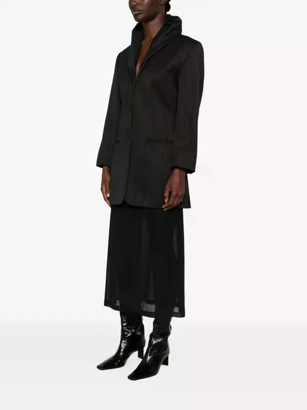 ROMEO GIGLI 1990s Pinstripe Shawl-collar Coat