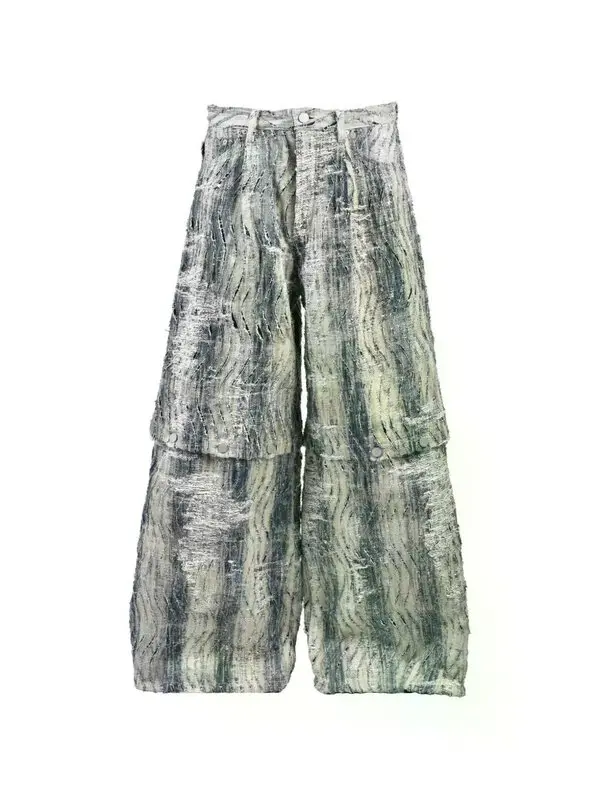TAAKK Convertible Bleached Jacquard Jeans