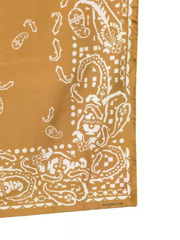 MANTERO 1902 Paisley-print Silk Scarf - Brown